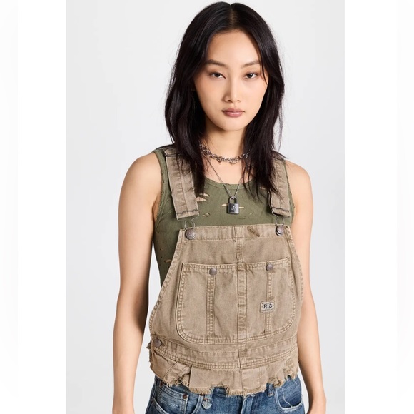 R13 | Tops | R3 Green Damon Overall Bib Top | Poshmark